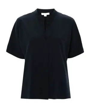 Vince Short-sleeved Split Neck Blouse