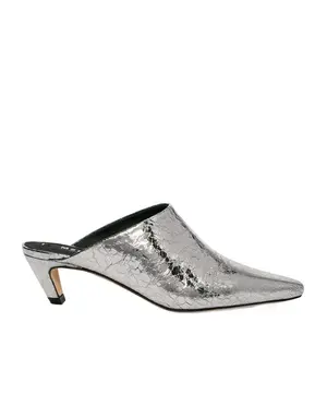 MSGM Metallic Leather Mules