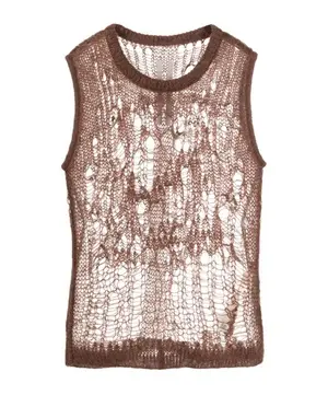 Rick Owens Spider Cut-out Open Knit Tank Top