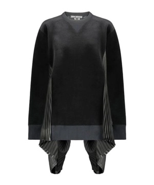 Junya Watanabe Asymmetric Velvet Crewneck Sweatshirt - Black