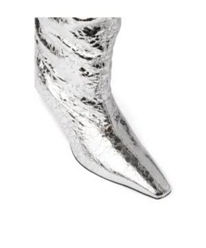 MSGM Ruched Foiled Leather Boots