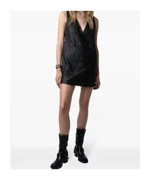 Zadig&Voltaire V-neck Leather Minidress