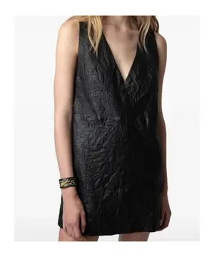 Zadig&Voltaire V-neck Leather Minidress