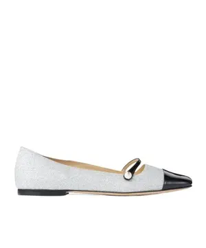 JIMMY CHOO Elisa Leather Ballerina - White