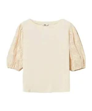 TWINSET Embroidered-sleeve Blouse - White