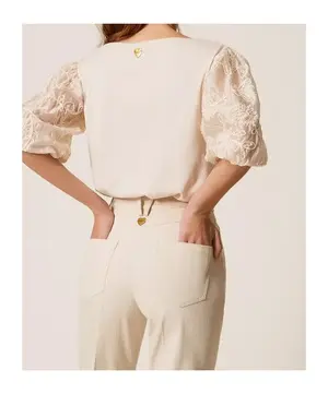 TWINSET Embroidered-sleeve Blouse