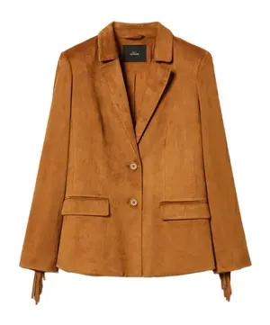 TWINSET Fringed Faux-suede Blazer