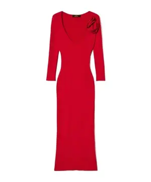 TWINSET Floral-appliqué Knitted Dress