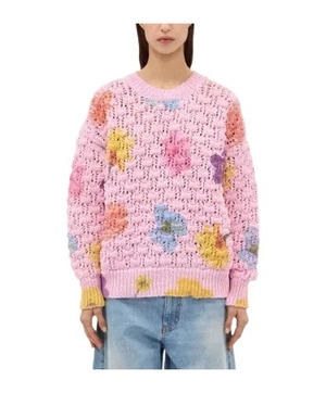 MSGM Floral-embellishment Sweater