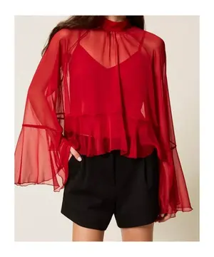 TWINSET Bell-sleeve Blouse And Camisole Set