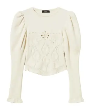 TWINSET Open-knit Puff-sleeve Jumper