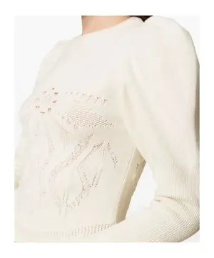 TWINSET Open-knit Puff-sleeve Jumper