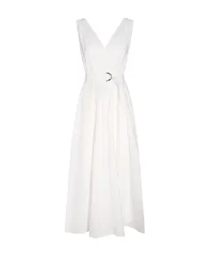 Brunello Cucinelli Belted Pleated Midi Dress