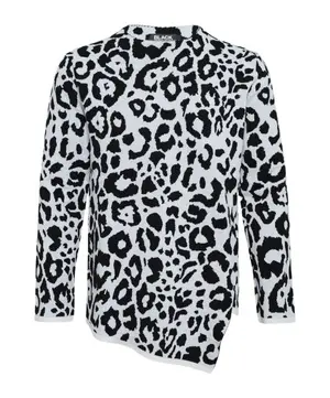 Comme Des Garçons Leopard-pattern Knit Sweater