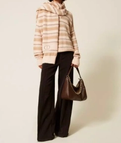 TWINSET Striped V-neck Pullover