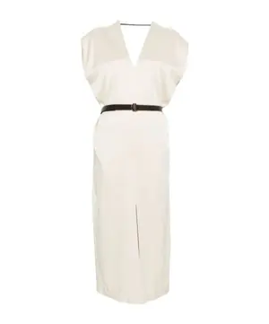 Brunello Cucinelli V-neck Midi Dress