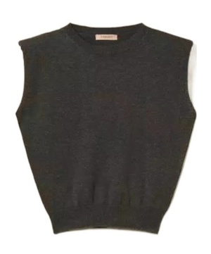 TWINSET Padded-shoulder Sleeveless Waistcoat - Black