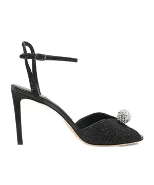 JIMMY CHOO Sacora Glitter Heeled Sandals