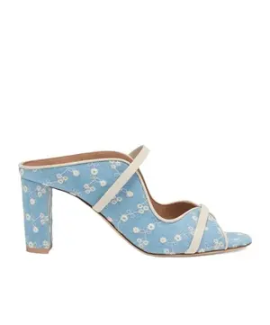 MALONE SOULIERS Norah Floral-printed Heeled Sandals - Blue