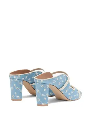 MALONE SOULIERS Norah Floral-printed Heeled Sandals - Blue