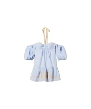 TWINSET Pinstripe Off-shoulder Dress