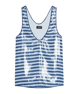 Zadig&Voltaire Tarys Sequined Tank Top - Sky