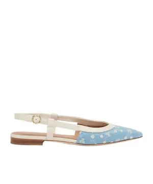 MALONE SOULIERS Tate Floral-printed Slingback Ballet Flats