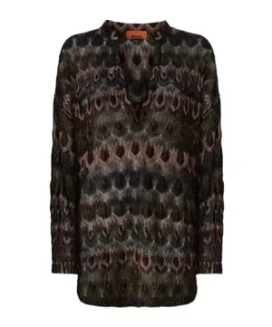 Missoni V-neck Openwork Knit Blouse