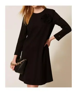TWINSET Floral-brooch Mini Dress