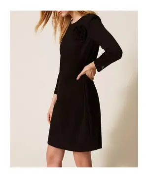 TWINSET Floral-brooch Mini Dress