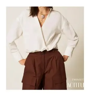 TWINSET Wrap-effect Silk-blend Shirt