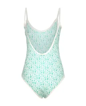 Moncler All-over Logo Printed Low Cut Swimsuit