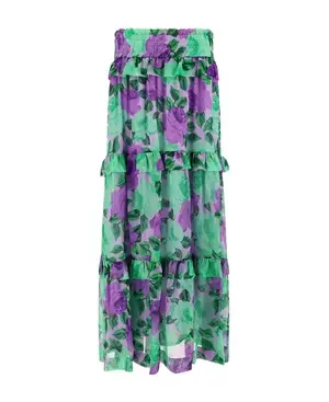 P.a.r.o.s.h High Waist Floral Printed Maxi Skirt