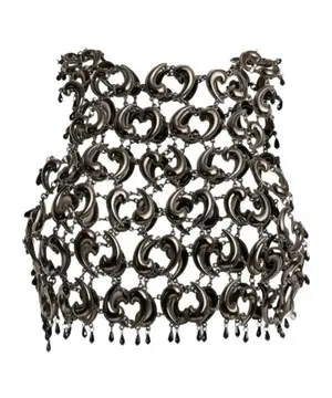 Etro Crop Top With See-through Metal Paisley Details