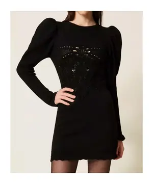 TWINSET Crochet-knit Mini Dress