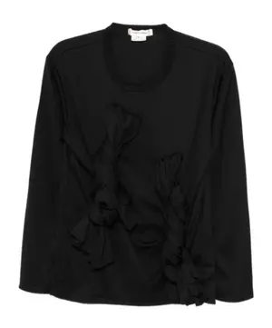 Comme Des Garçons Knot-detail Long Sleeve Top - Black