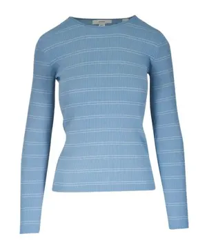 Vince Striped Ribbed Knit Top