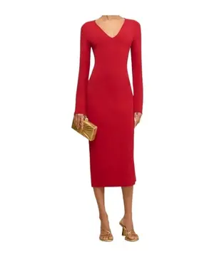 Cult Gaia Boa Bow Open Back Midi Dress - Red