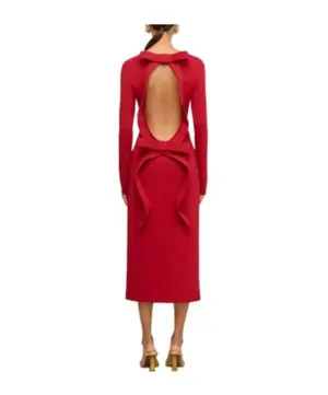 Cult Gaia Boa Bow Open Back Midi Dress