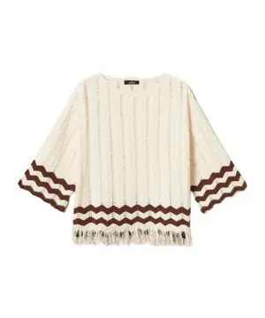 TWINSET Zigzag-print Fringed Top