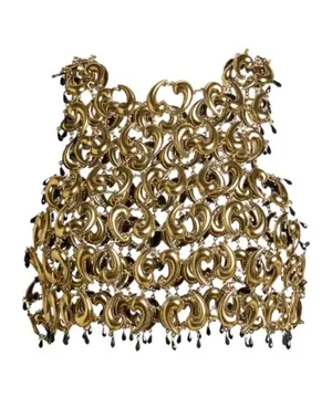 Etro Crop Top With See-through Metal Paisley Details