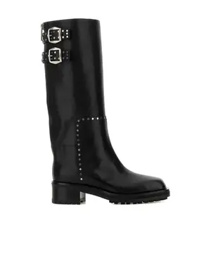 JIMMY CHOO Brooklyn Kb Buckle Studded Boots