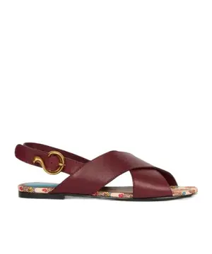 Etro Low Leather Sandals With Crossover Detail