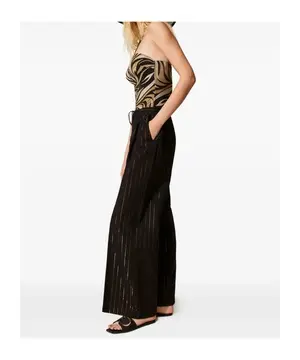 TWINSET Pinstriped Palazzo Trousers