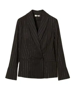 TWINSET Pinstriped Blazer - Black