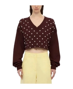 MSGM Studded V-neck Knitwear
