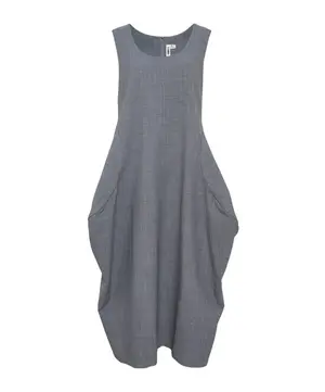 Comme Des Garçons Pinstripe Flared Dress - Gray