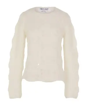 Comme Des Garçons Open-work Long-sleeve Sweater - Ivory