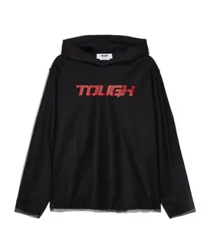 MSGM Long-sleeve Hoodie With Stripe Detail