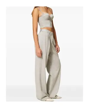 TWINSET Tailored Pleated Trousers With Logo Hardware